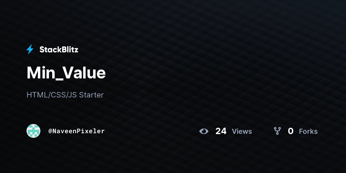 Min_Value - StackBlitz