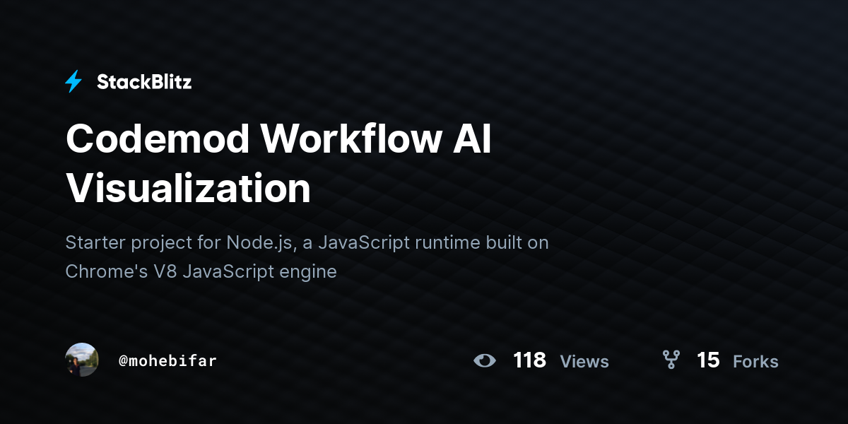 Codemod Workflow AI Visualization - StackBlitz