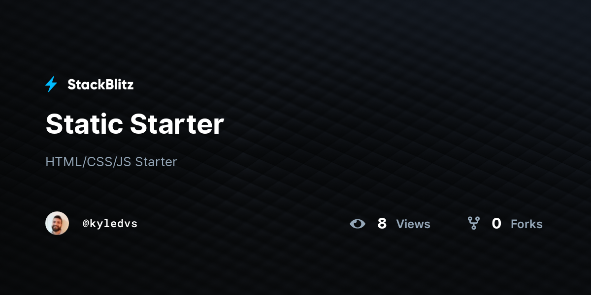 Static Starter - StackBlitz