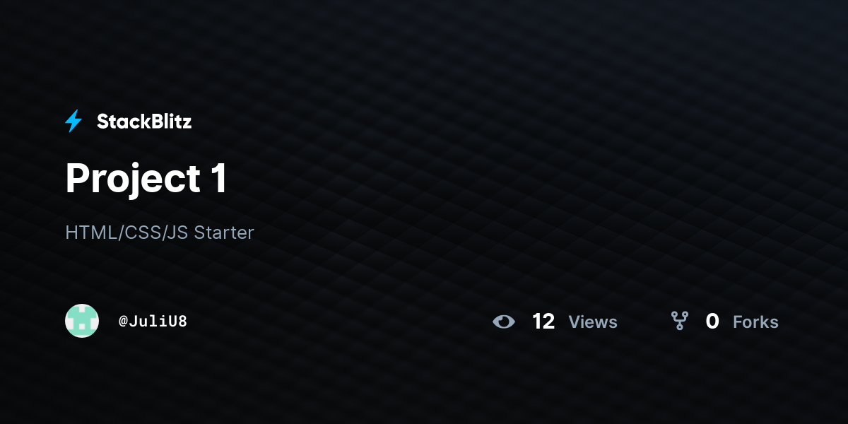 Project 1 - StackBlitz