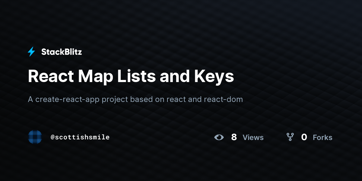 React Map Lists and Keys - StackBlitz