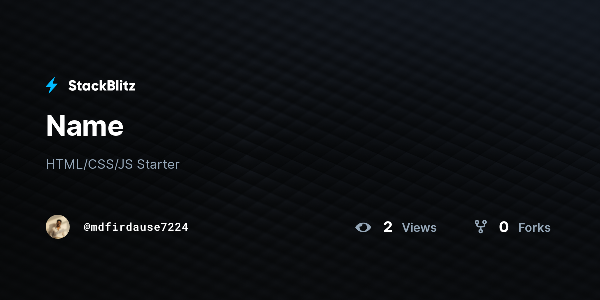Name - StackBlitz