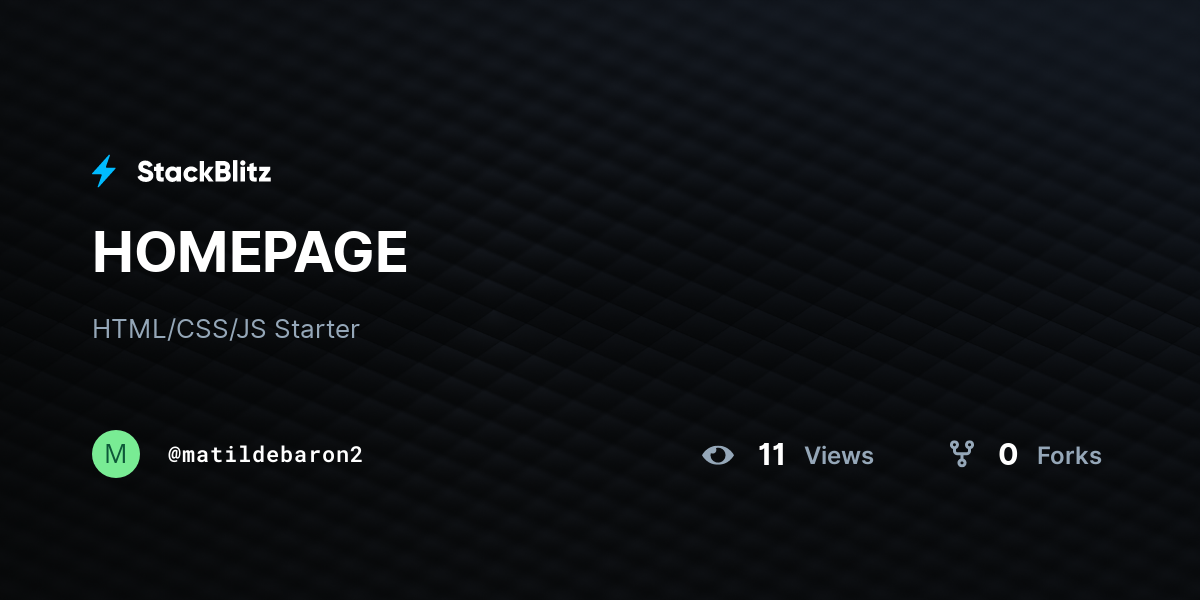HOMEPAGE - StackBlitz