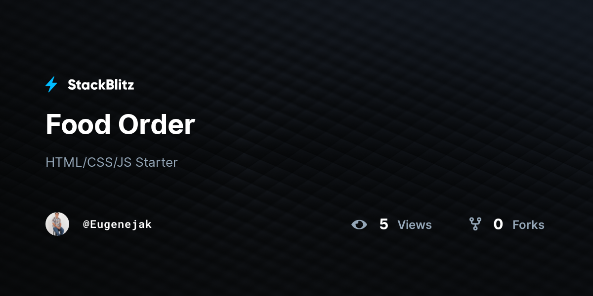 Food Order - StackBlitz