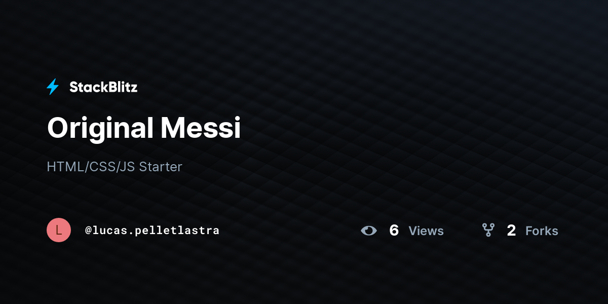 Original Messi - StackBlitz