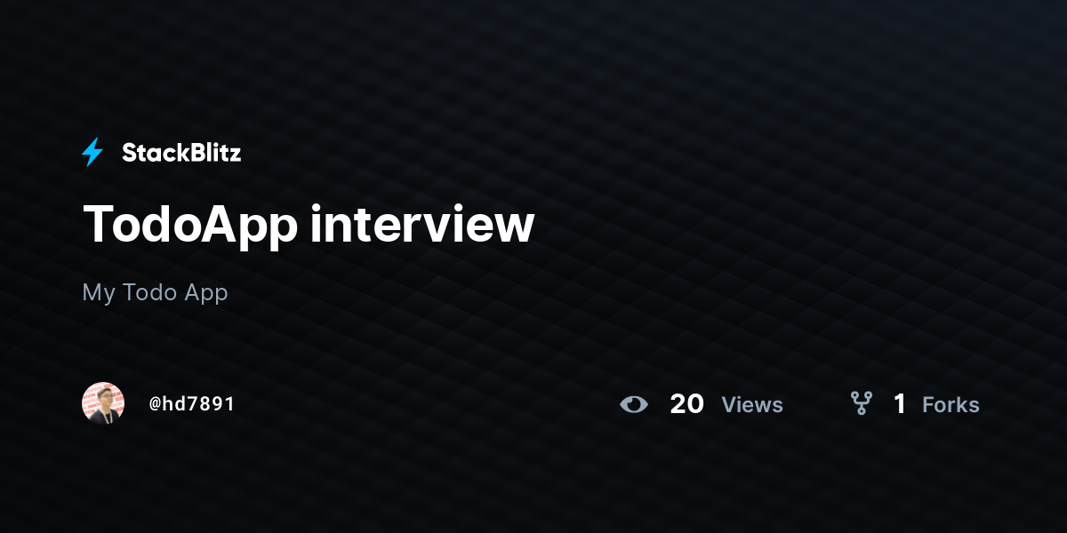TodoApp interview - StackBlitz TodoApp interview - StackBlitz