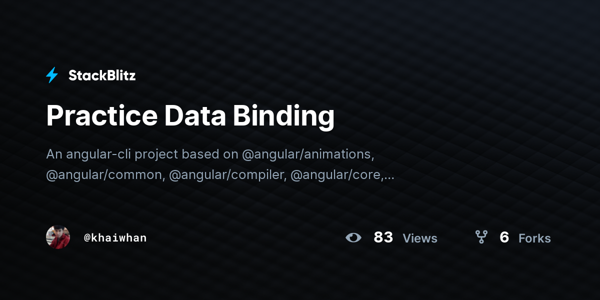 Practice Data Binding - StackBlitz