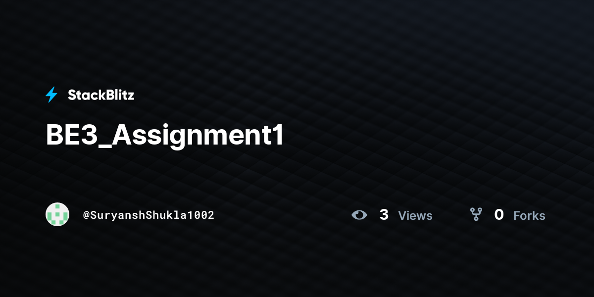 BE3_Assignment1 - StackBlitz
