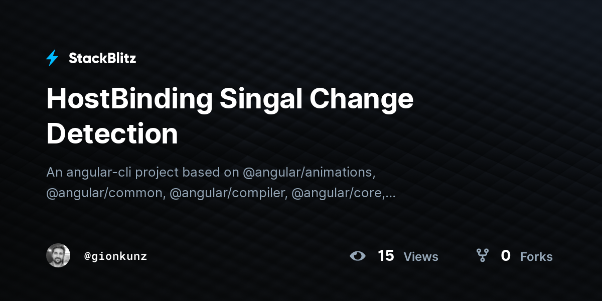 HostBinding Singal Change Detection - StackBlitz