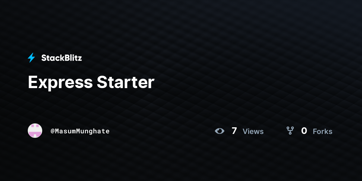 Express Starter - StackBlitz