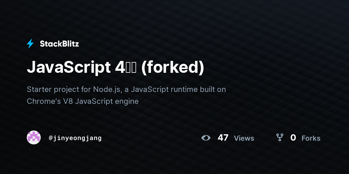 JavaScript 4일차 (forked) - StackBlitz