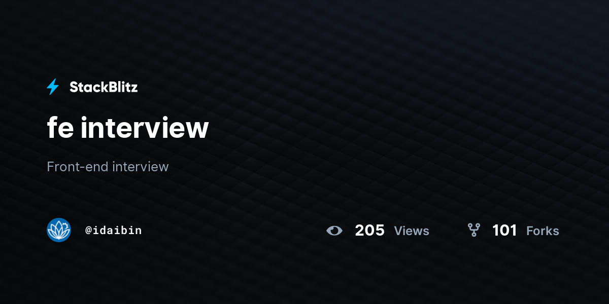 fe interview - StackBlitz