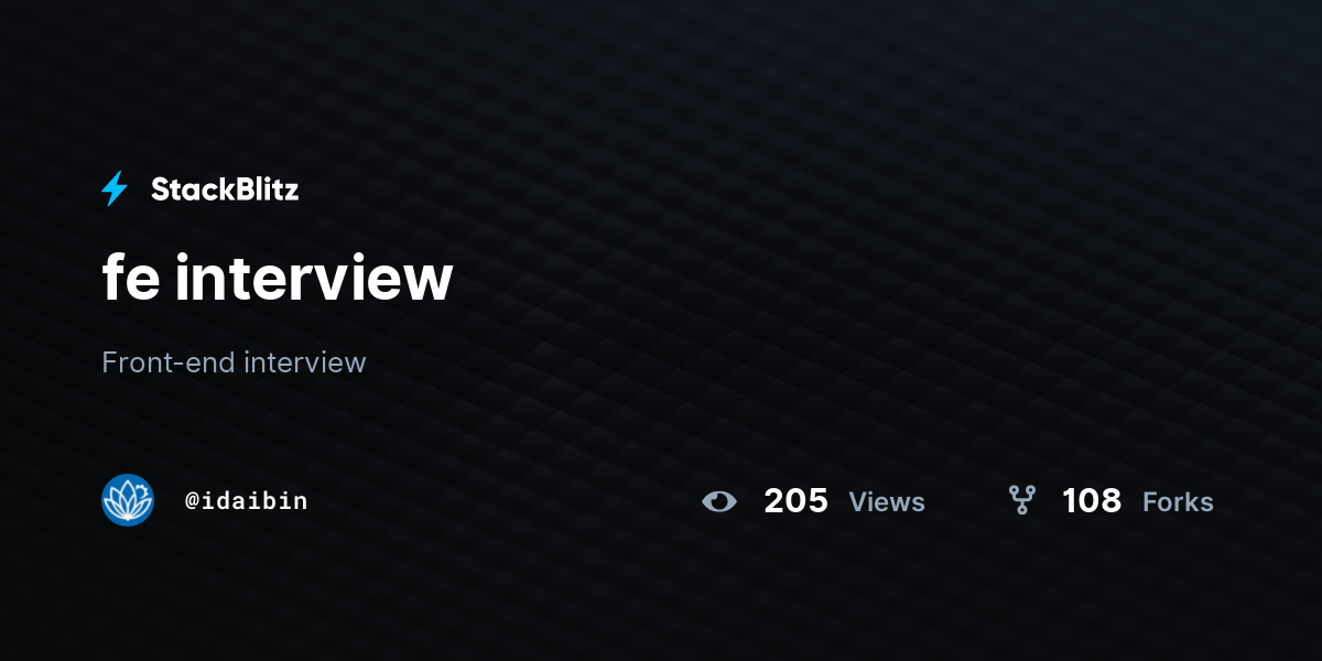 fe interview - StackBlitz