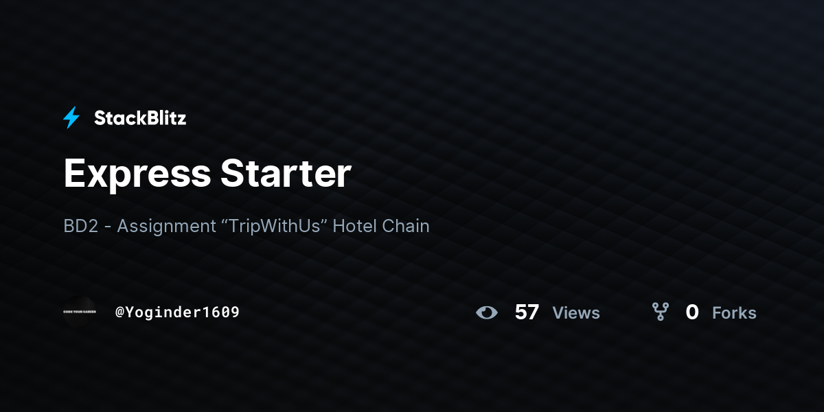 Express Starter - StackBlitz