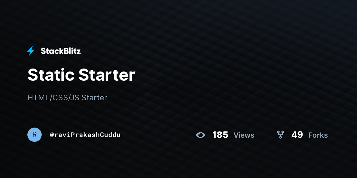 Static Starter - StackBlitz