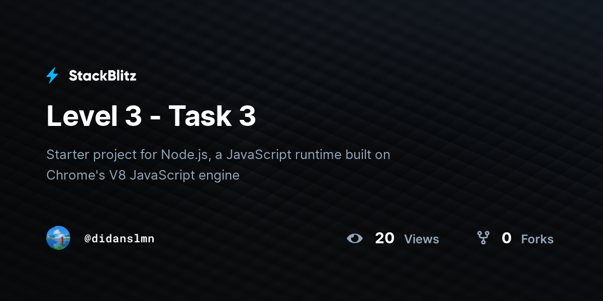 Level 3 - Task 3 - StackBlitz