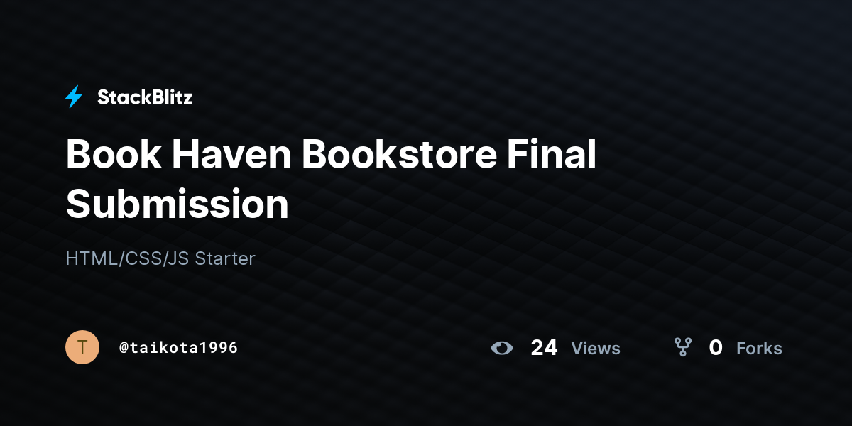Book Haven Bookstore Final Submission - StackBlitz