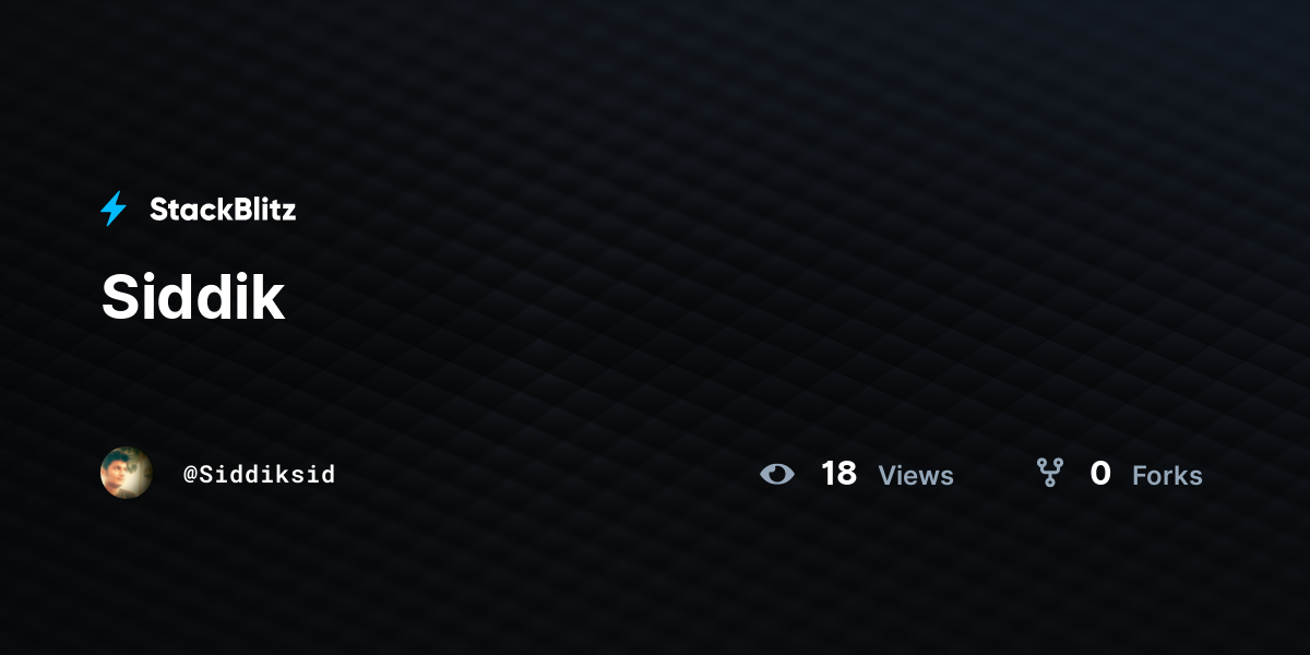 Siddik - StackBlitz