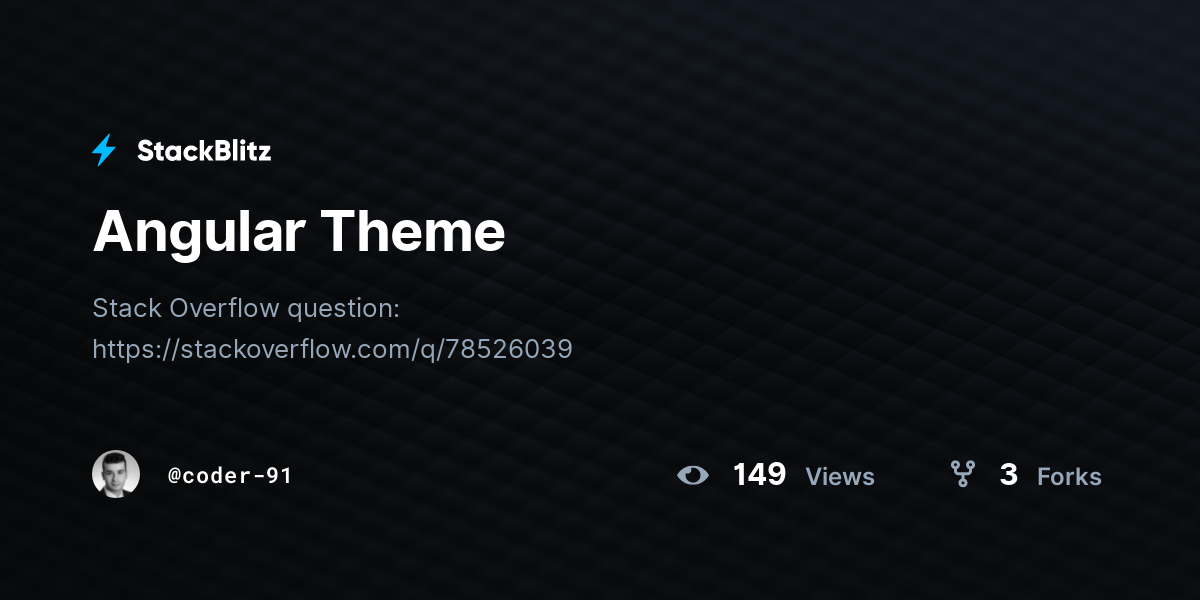 Angular Theme - StackBlitz