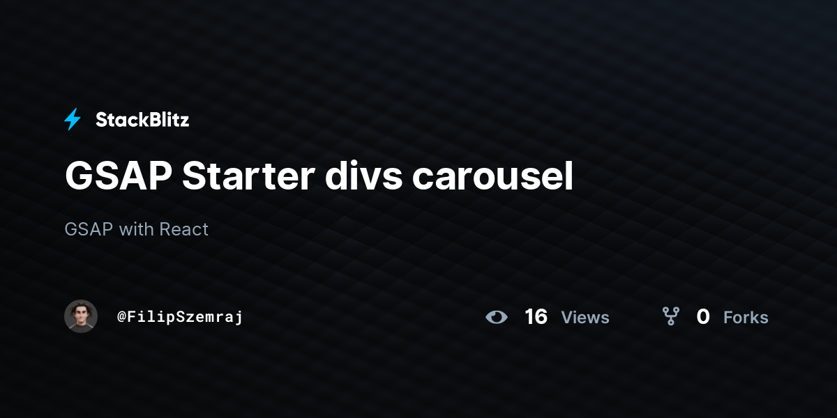 GSAP Starter divs carousel - StackBlitz
