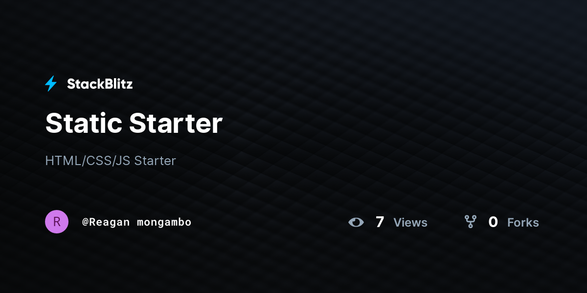 Static Starter - StackBlitz