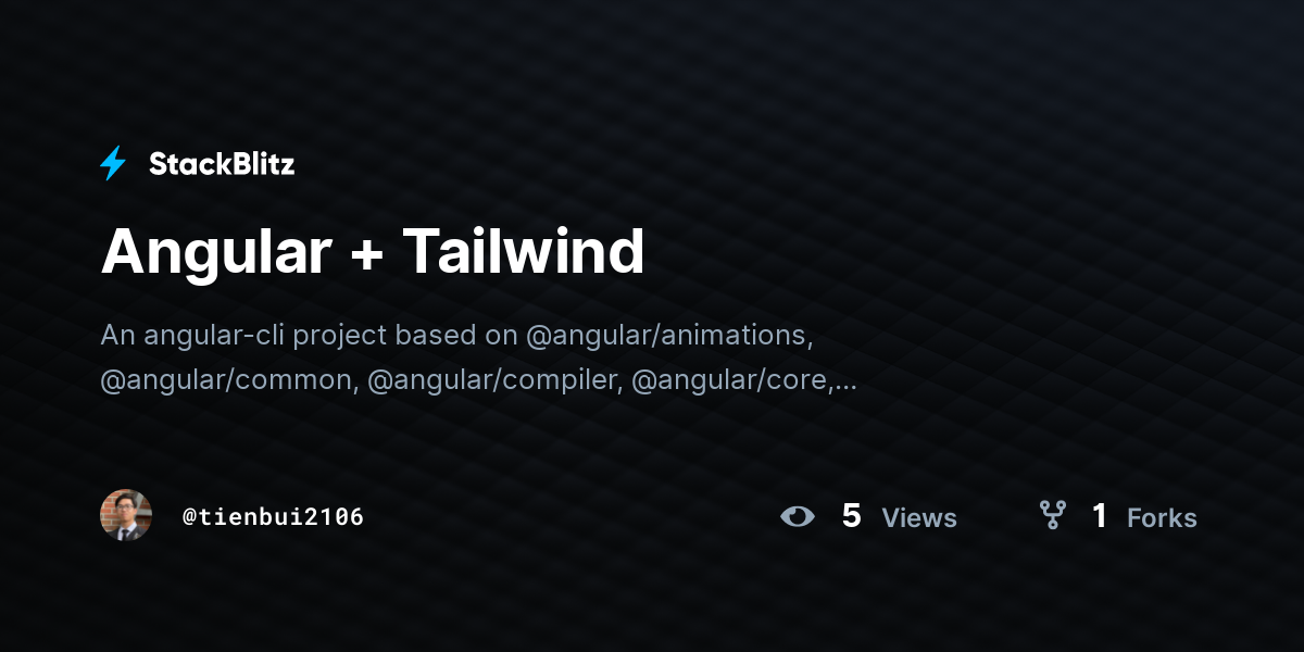 Angular + Tailwind - StackBlitz