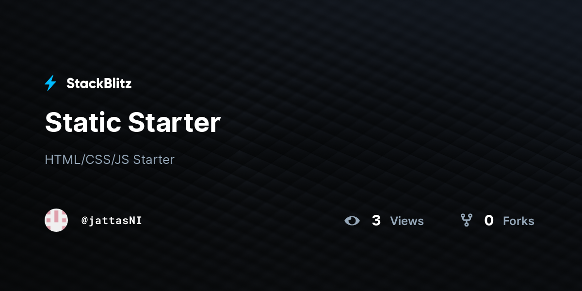 Static Starter - StackBlitz