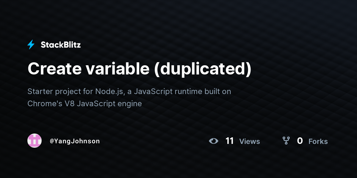 Create variable (duplicated) - StackBlitz