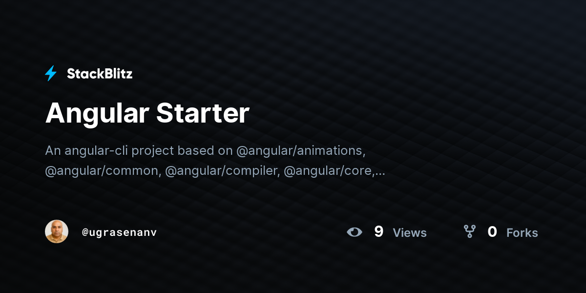 Angular Starter - StackBlitz
