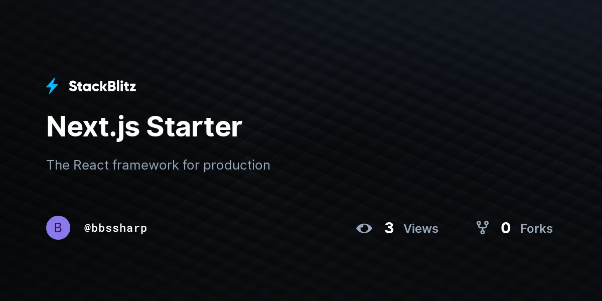 Next.js Starter - StackBlitz