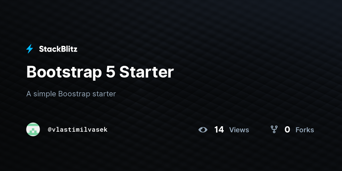 Bootstrap 5 Starter - StackBlitz
