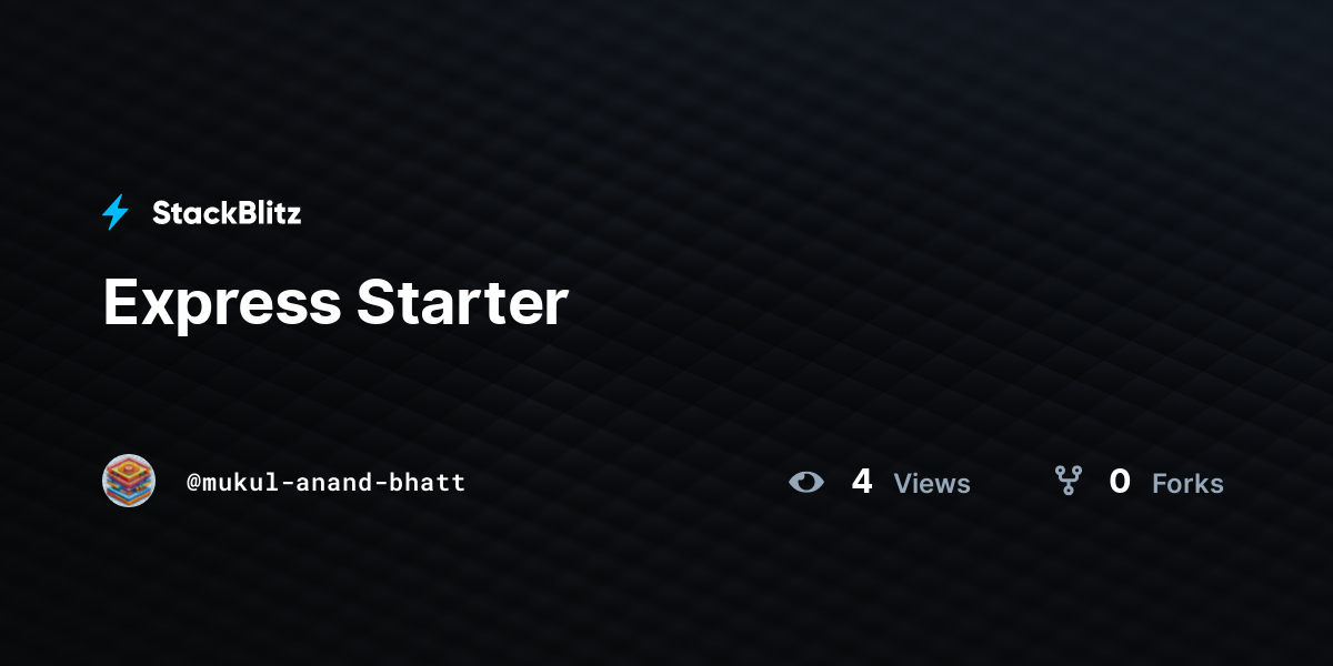 Express Starter - StackBlitz