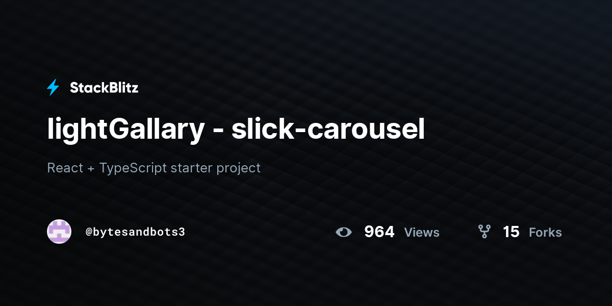 lightGallary - slick-carousel - StackBlitz