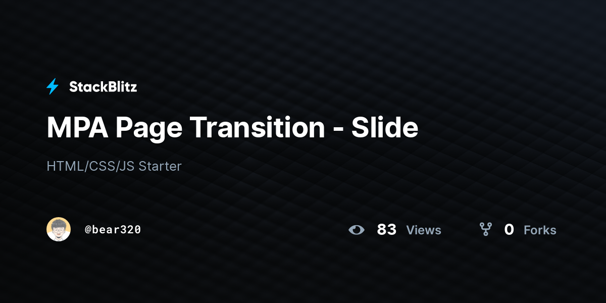 MPA Page Transition - Slide - StackBlitz