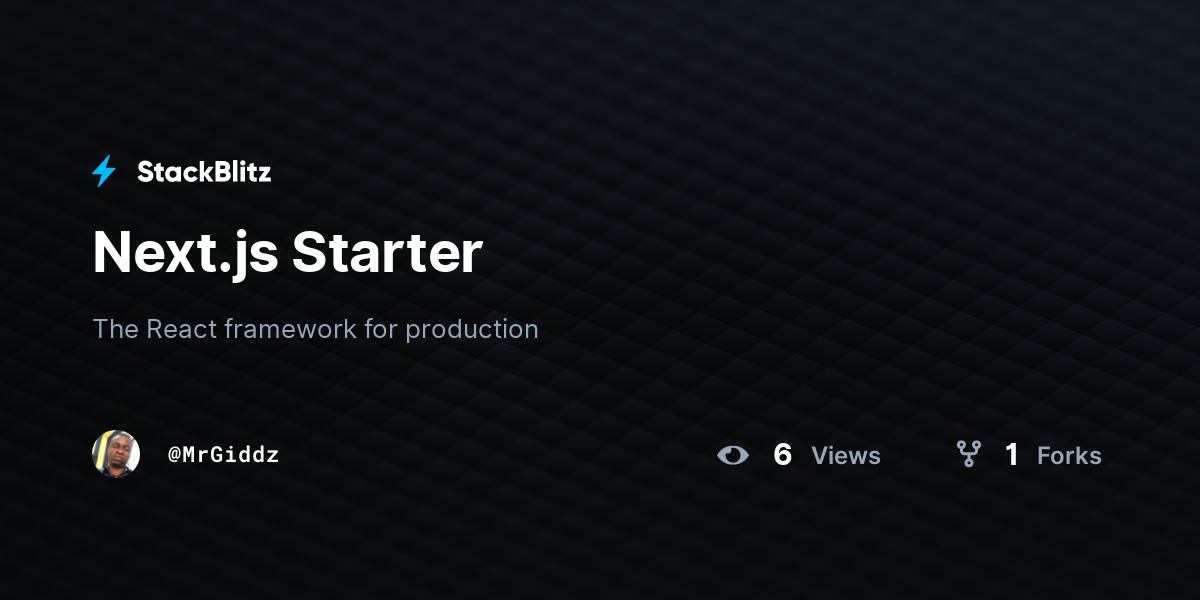 Next.js Starter - StackBlitz