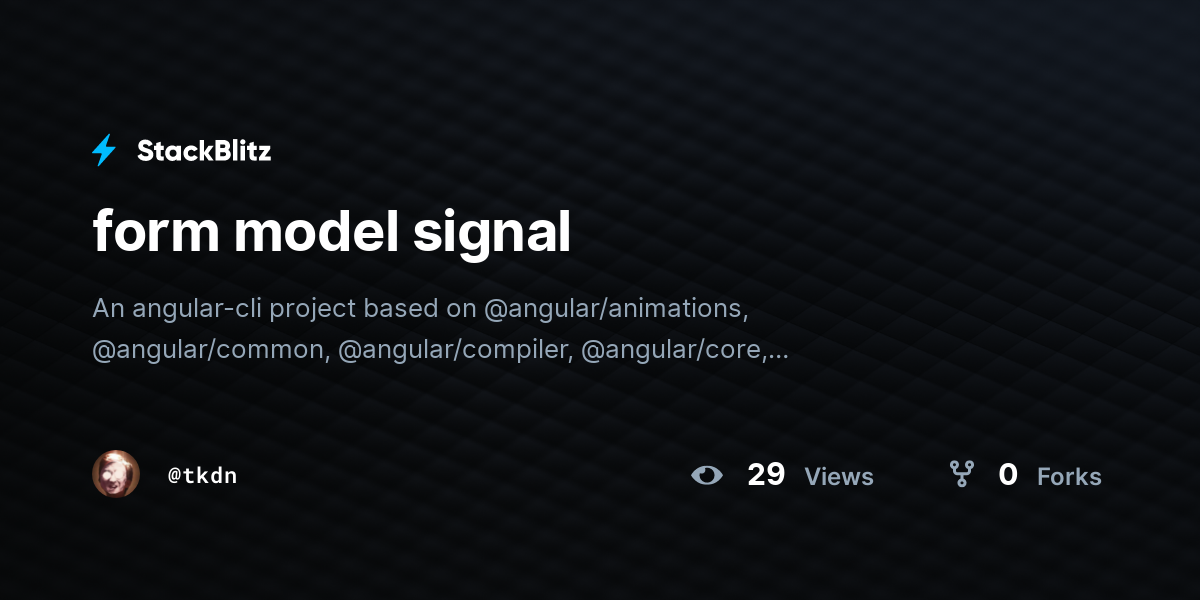 form model signal - StackBlitz