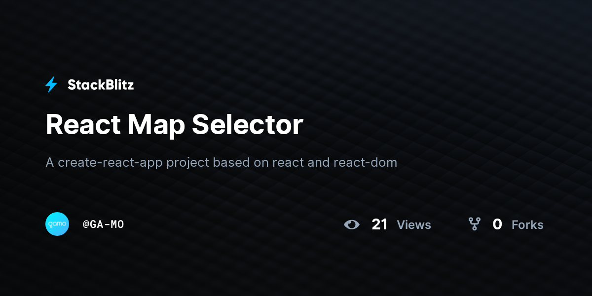 React Map Selector - StackBlitz