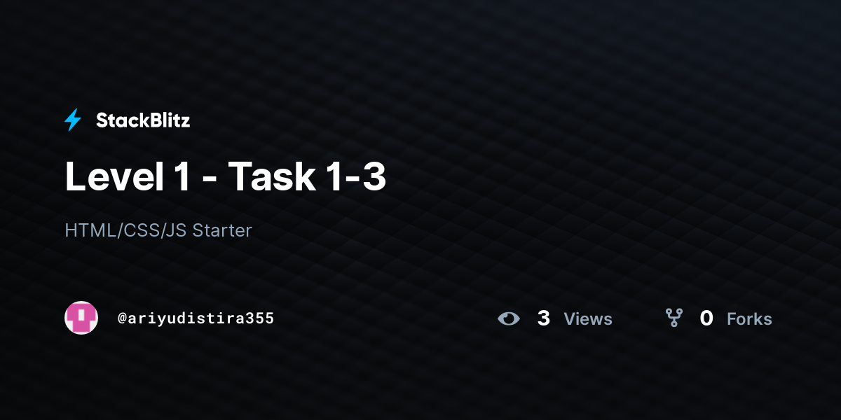 Level 1 - Task 1-3 - StackBlitz