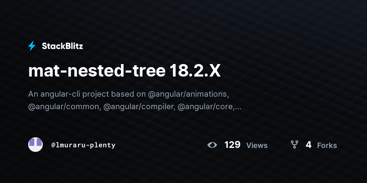 mat-nested-tree 18.2.X - StackBlitz