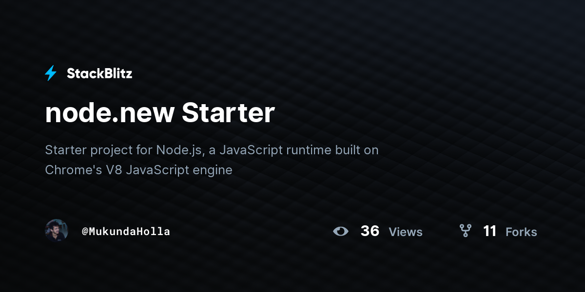 node.new Starter - StackBlitz