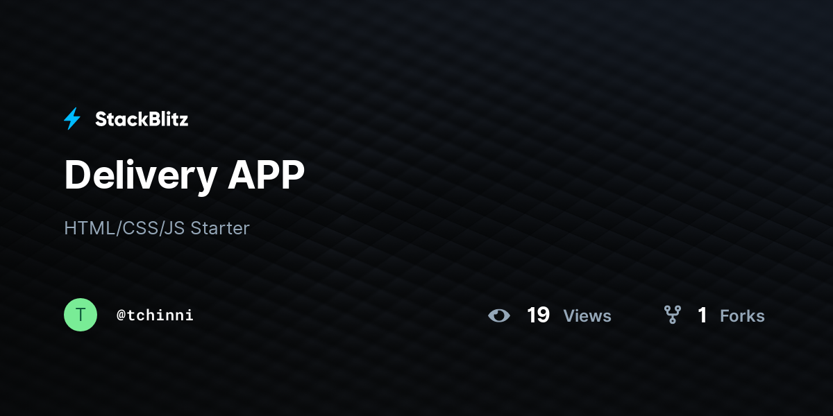 Delivery APP - StackBlitz