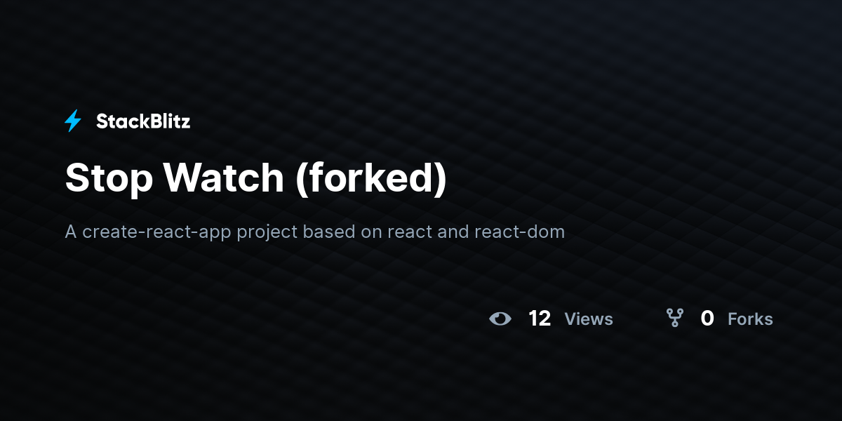 Stop Watch (forked) - StackBlitz