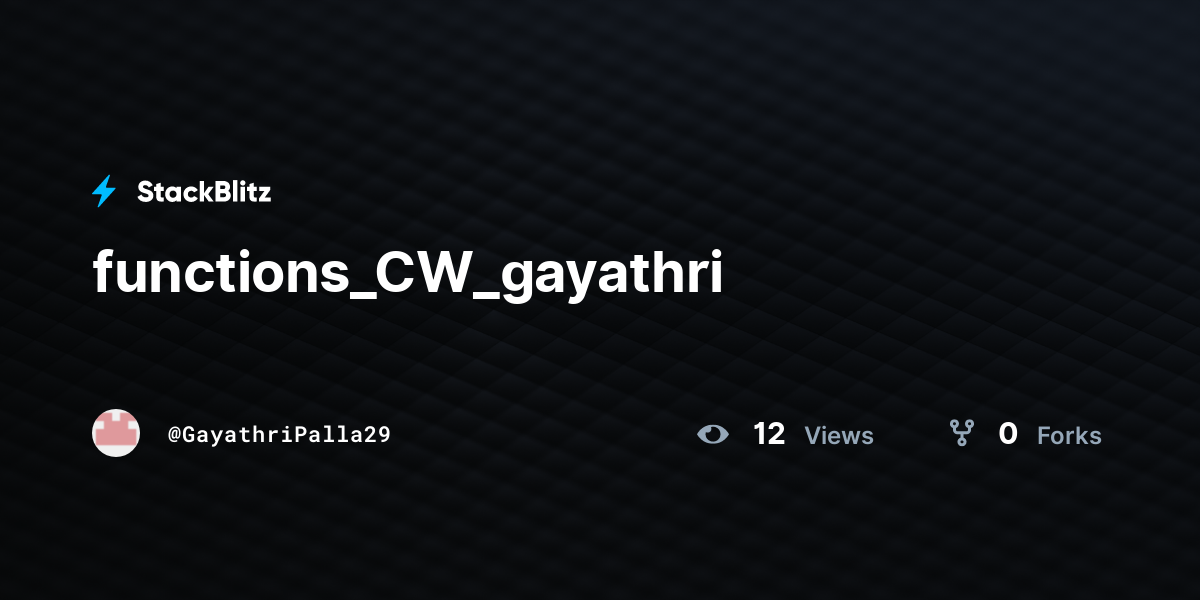 Functions Cw Gayathri Stackblitz