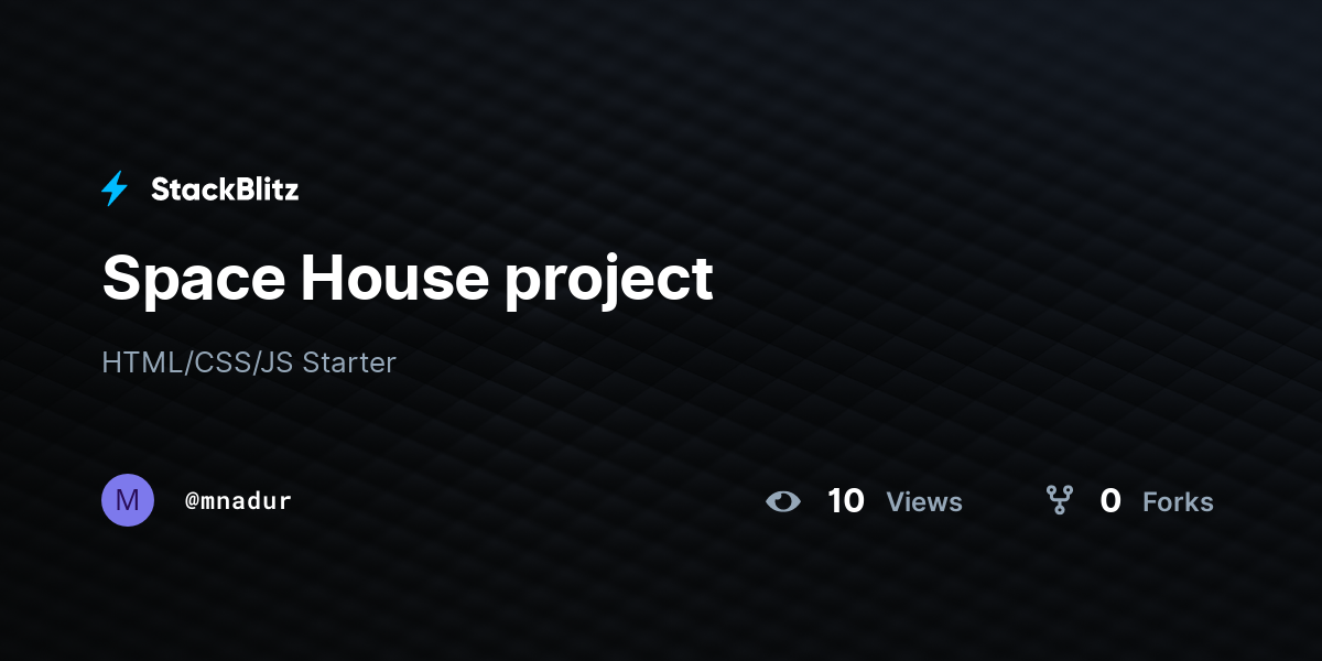 Space House project - StackBlitz