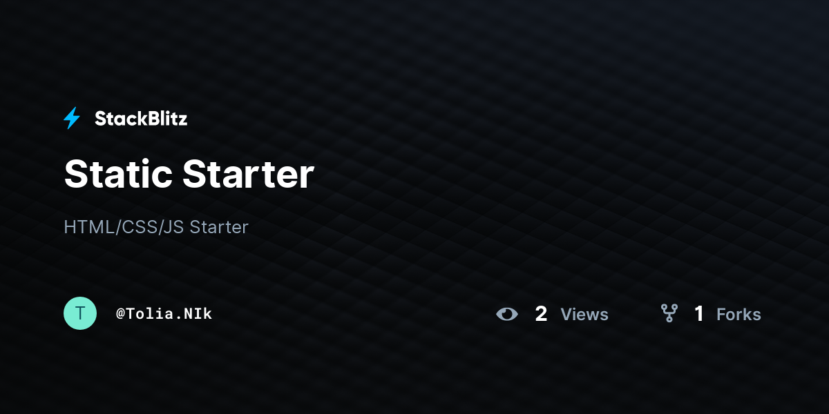 Static Starter - StackBlitz