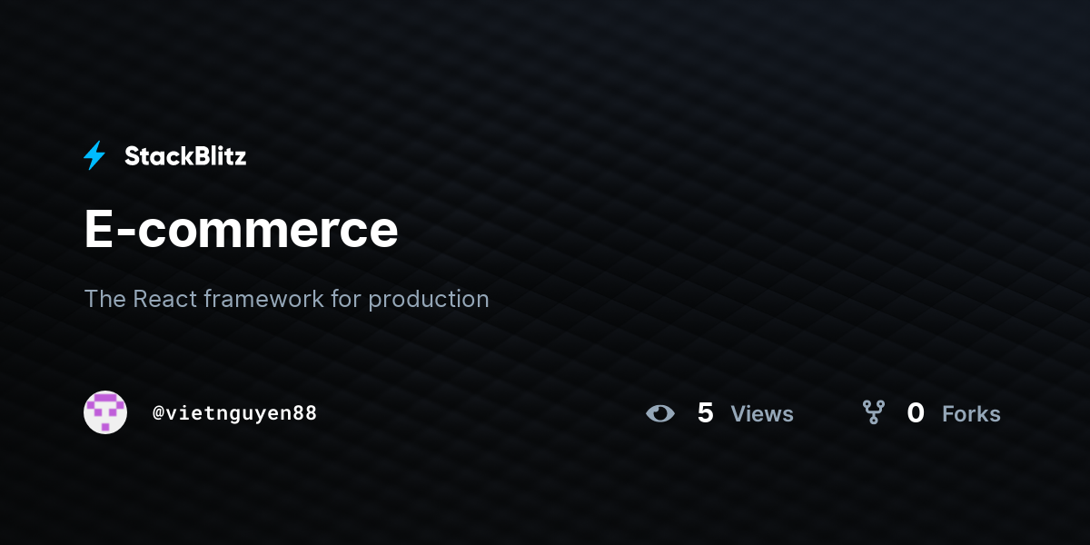 E-commerce - StackBlitz