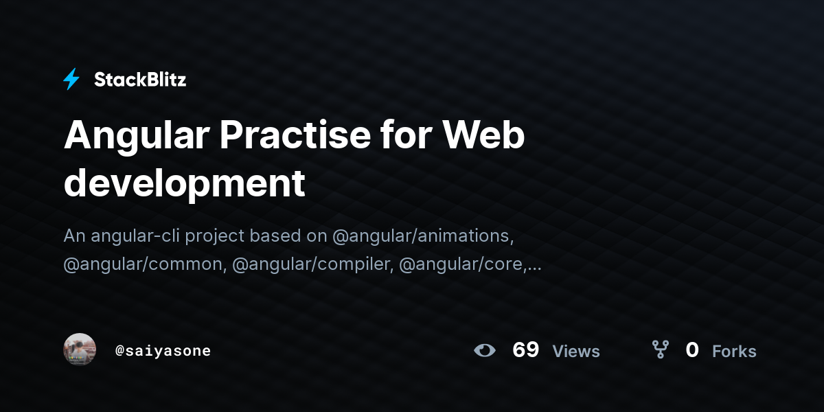 Angular Practise for Web development - StackBlitz