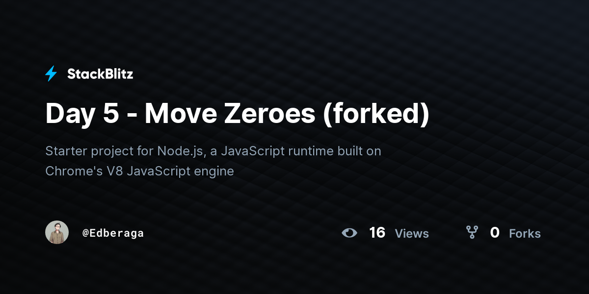 Day 5 - Move Zeroes (forked) - StackBlitz