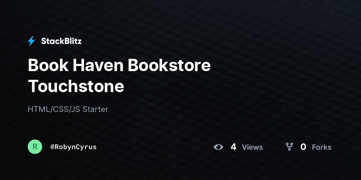 Book Haven Bookstore Touchstone - StackBlitz