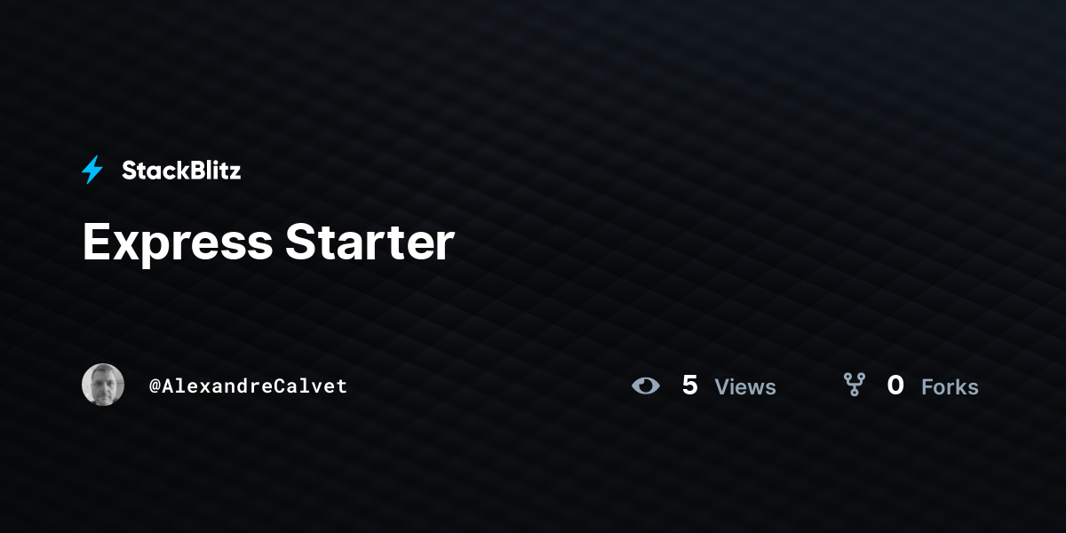 Express Starter - StackBlitz
